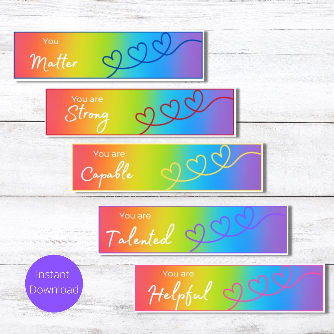 Printable Valentines for Kids Positive Affirmation Bookmark Valentines ...