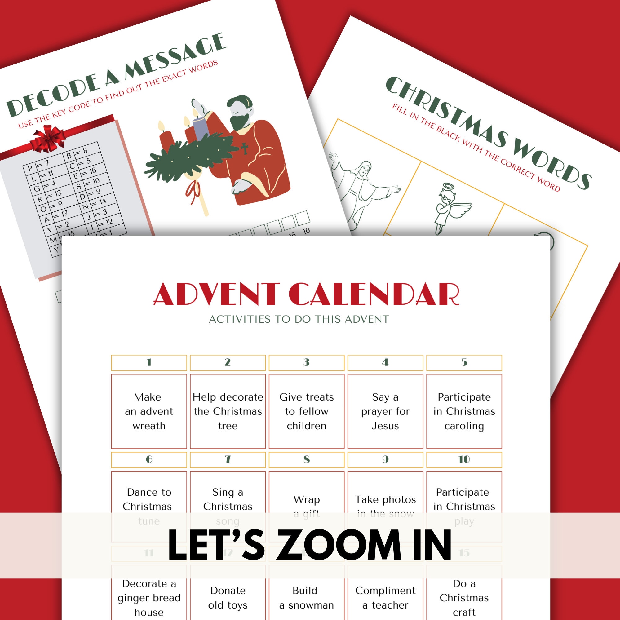 Christian Christmas Activity Bundle for Kids, Christmas Games Printable ...