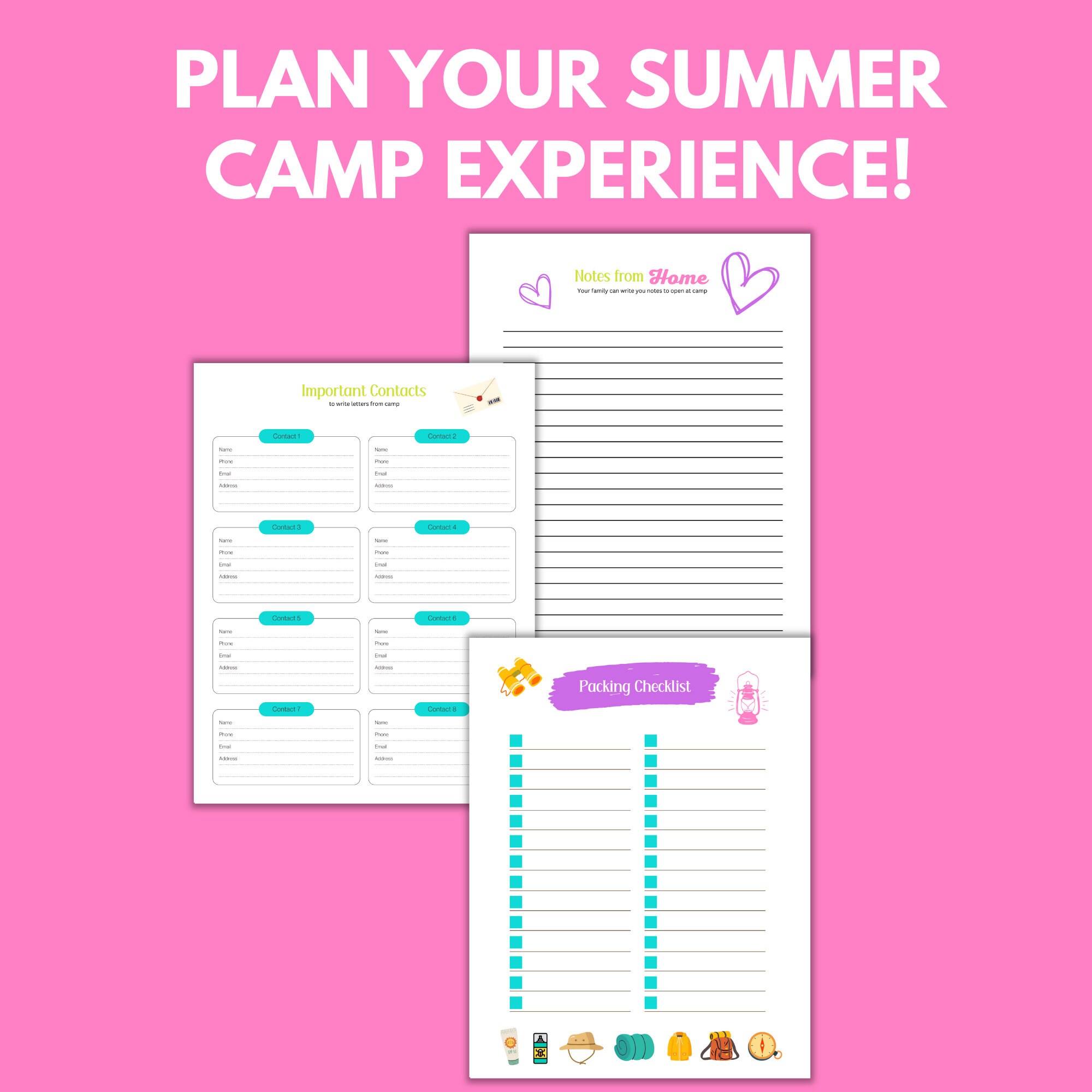 Summer Camp Journal Printable, Camping Book, Camp Diary, Adventure ...