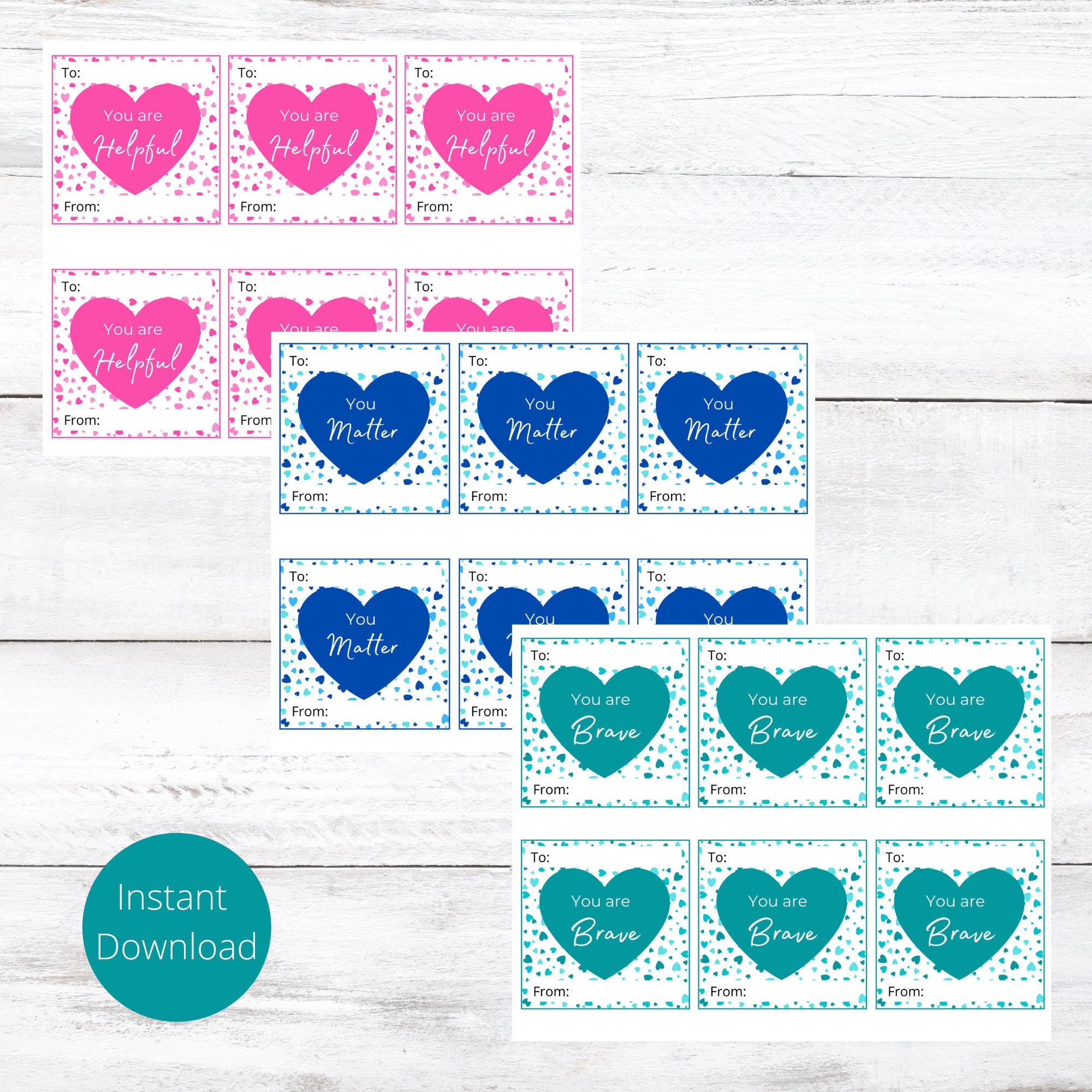 Printable Valentine Cards for Kids | Positive Affirmation Valentines ...