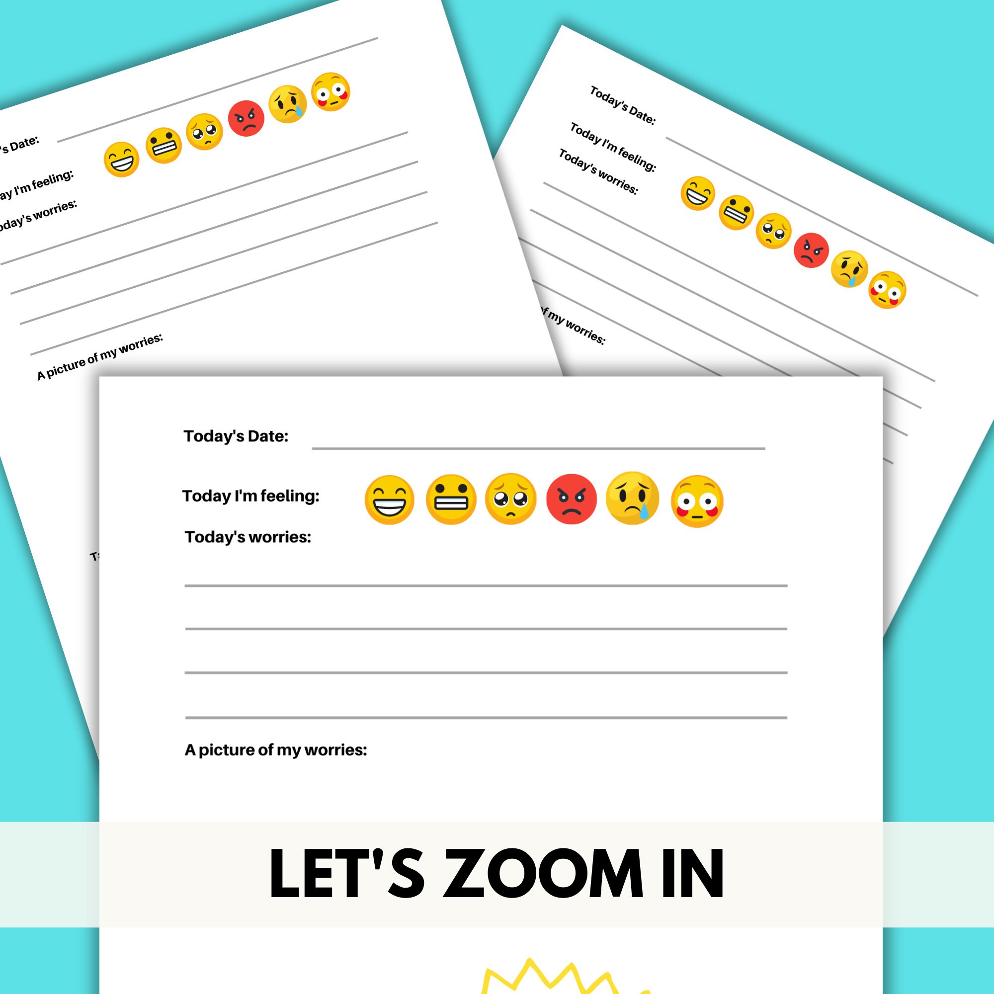 Anxiety Journal for Kids, Printable Worry Journal, Kids Mental Health ...