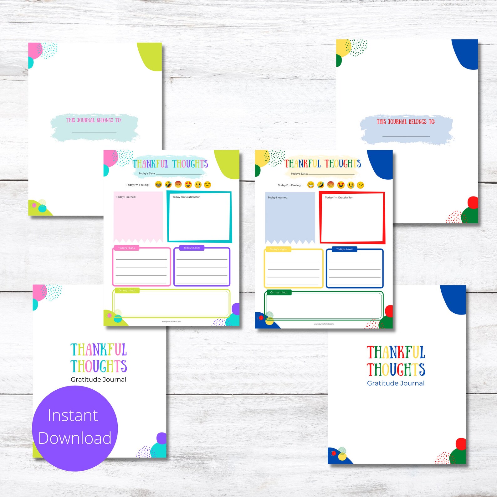 Kids Daily Gratitude Journal Printable Digital Journal for Kids - Etsy