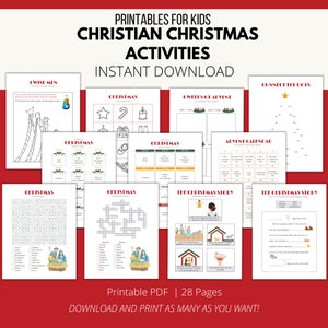 Christian Christmas Activity Bundle for Kids, Christmas Games Printable ...