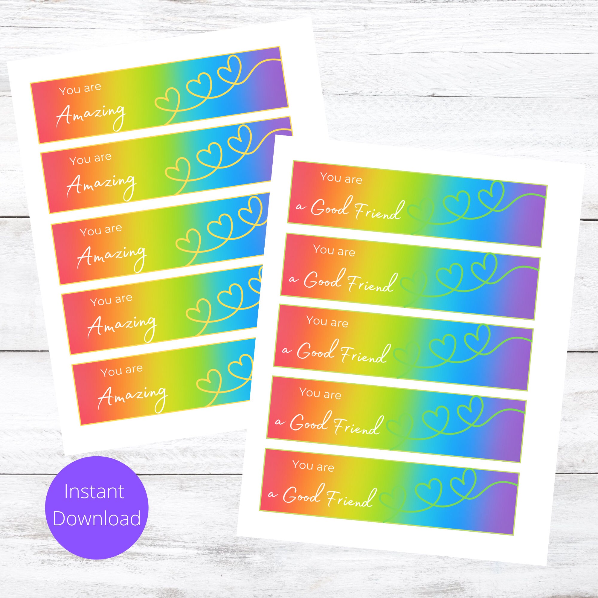 Printable Valentines for Kids Positive Affirmation Bookmark Valentines ...