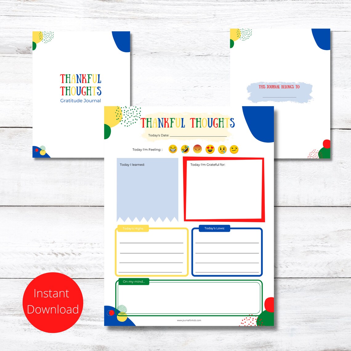 Kids Daily Gratitude Journal Printable Digital Journal for Kids - Etsy