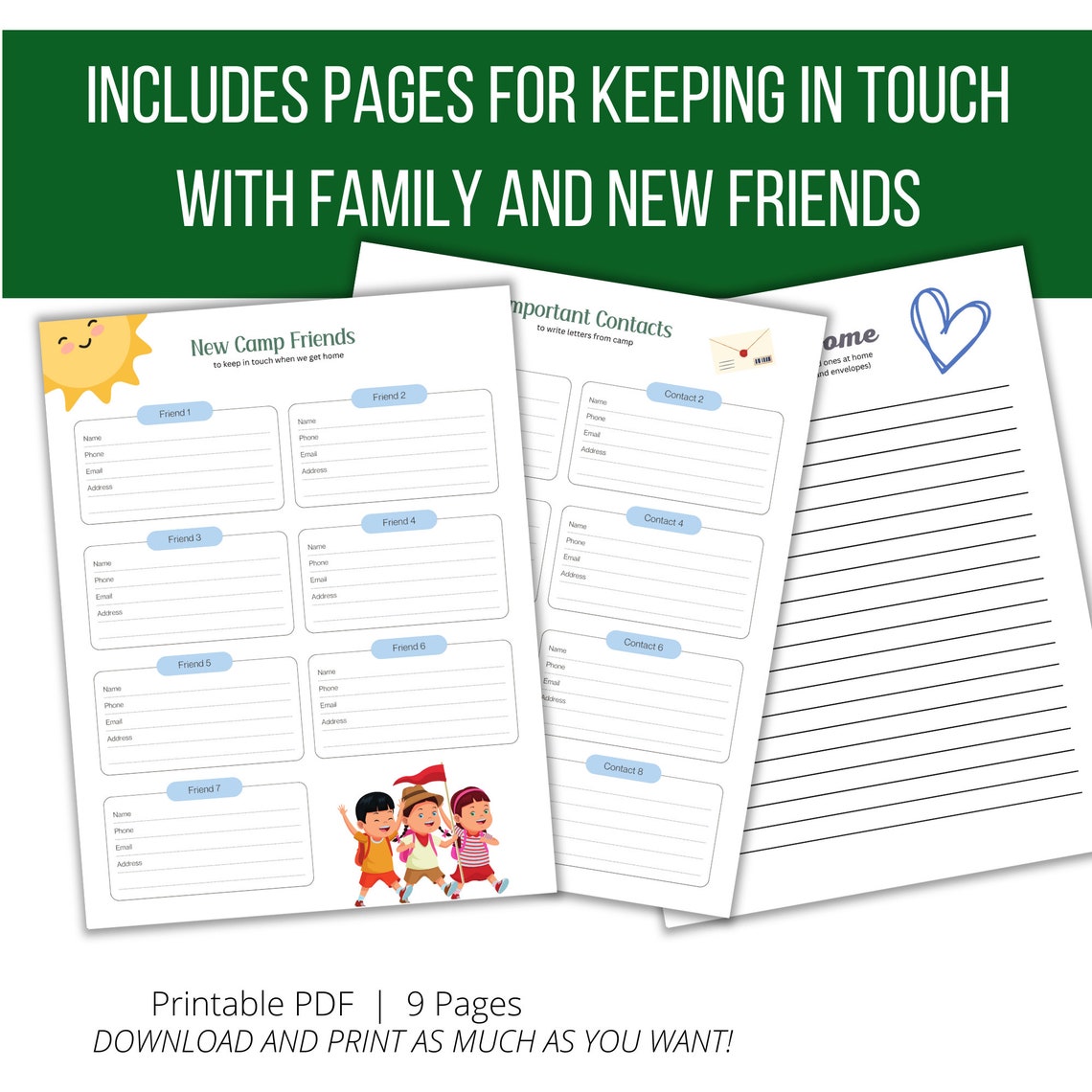 Summer Camp Journal Printable, Camping Book, Camp Diary, Adventure ...