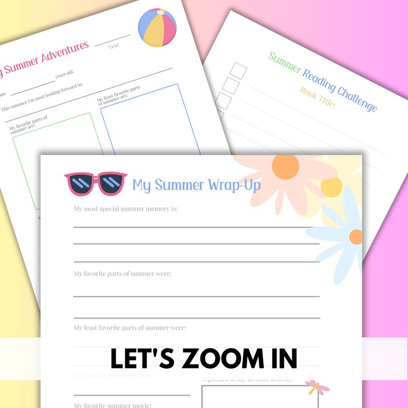 Summer Journal for Kids, Writing Prompts for Kids, Adventure Journal ...