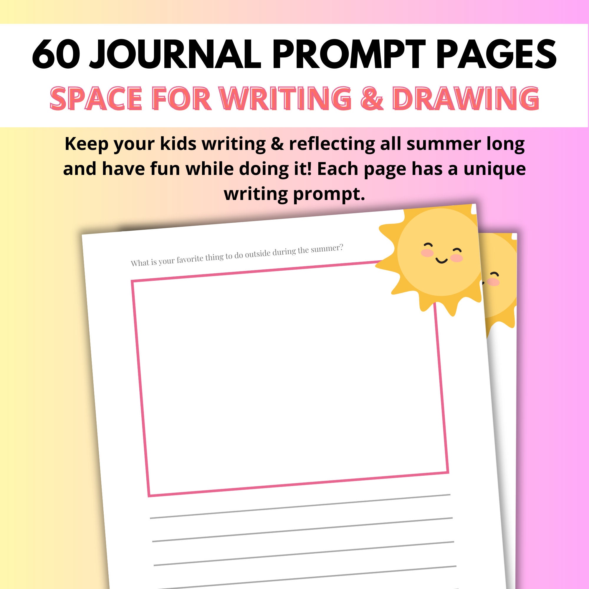 Summer Journal for Kids Writing Prompts for Kids Adventure - Etsy