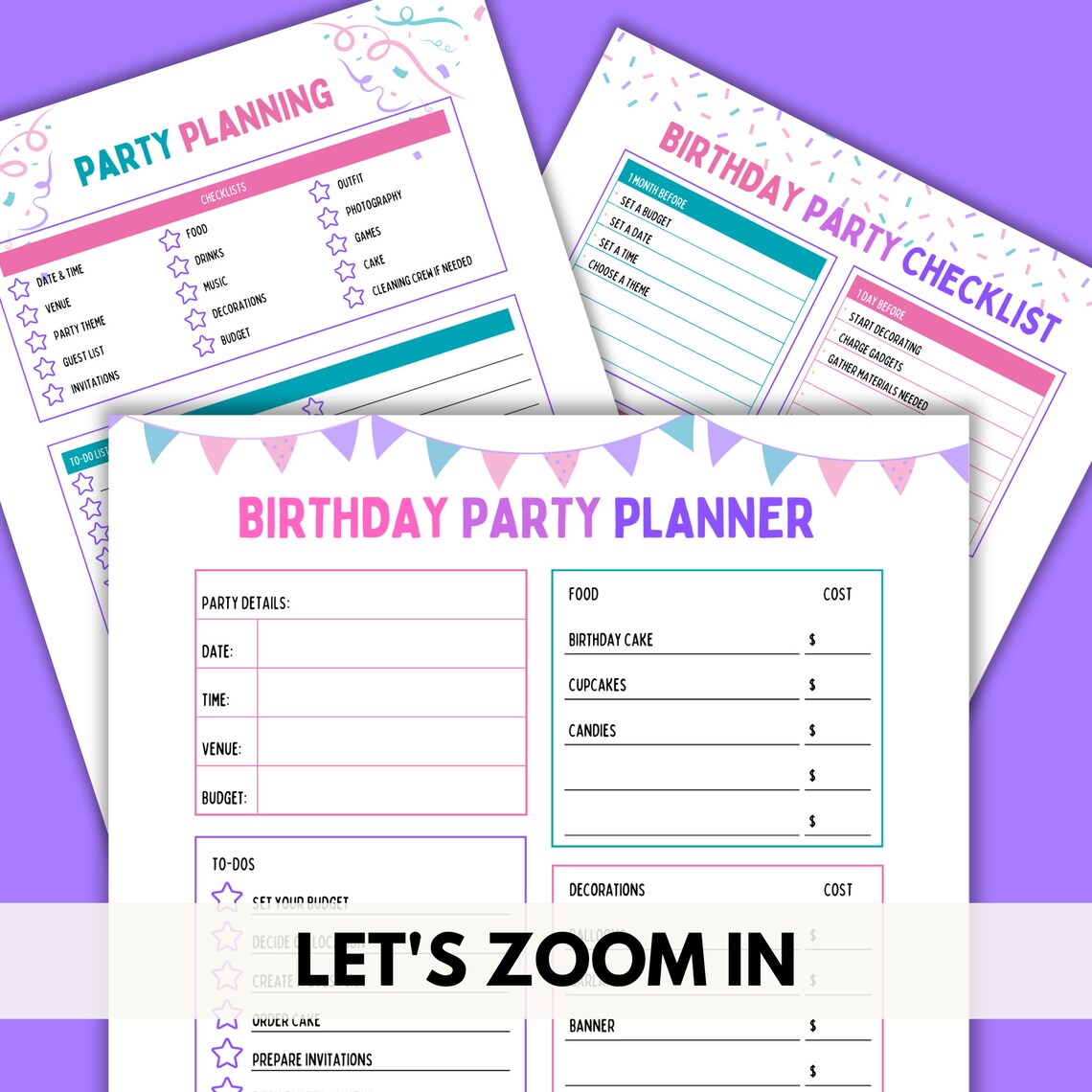 Birthday Party Planner Printable - Etsy