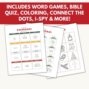 Christian Christmas Activity Bundle for Kids, Christmas Games Printable ...