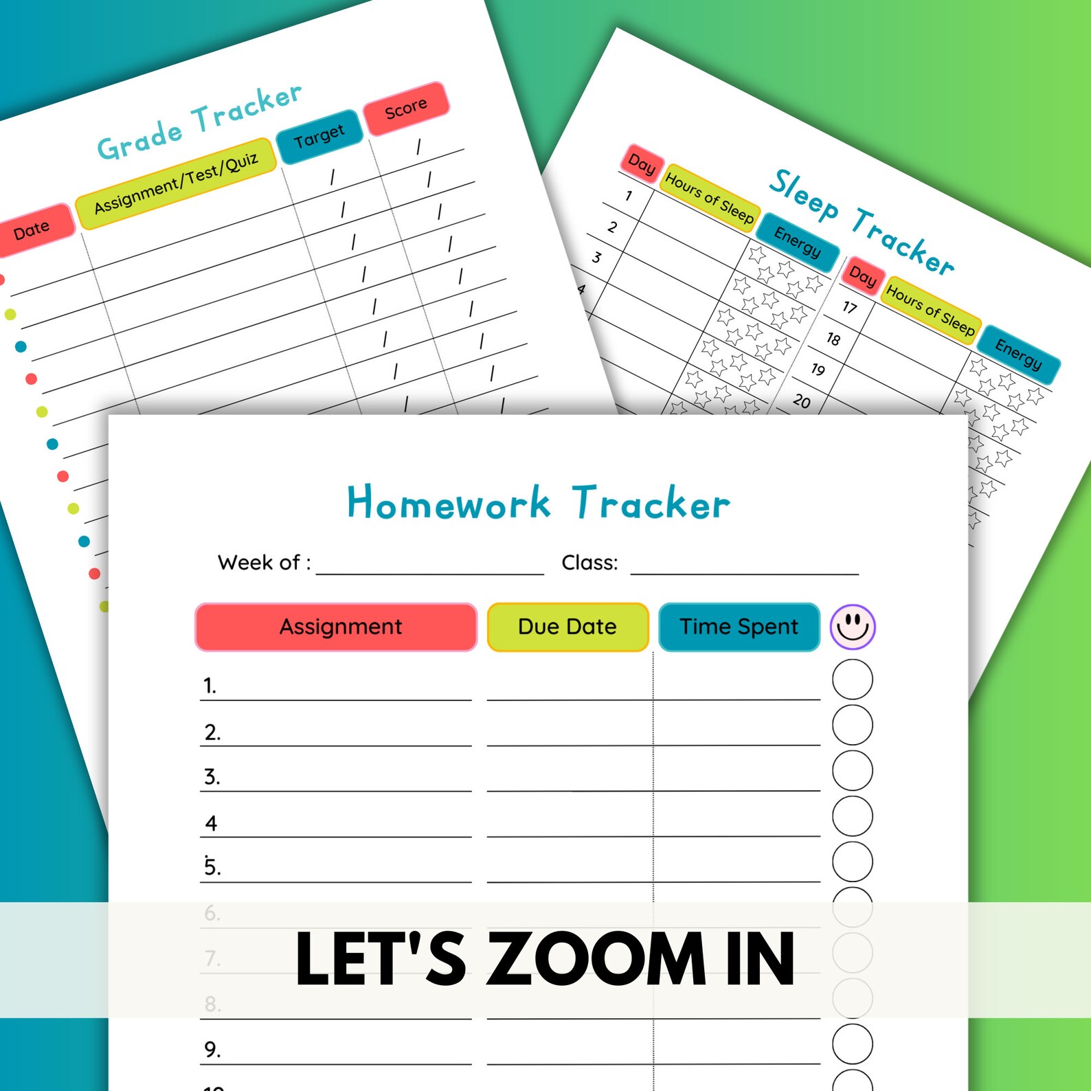Habit Tracker for Kids and Teens, Printable Mood Tracker, Water Tracker ...