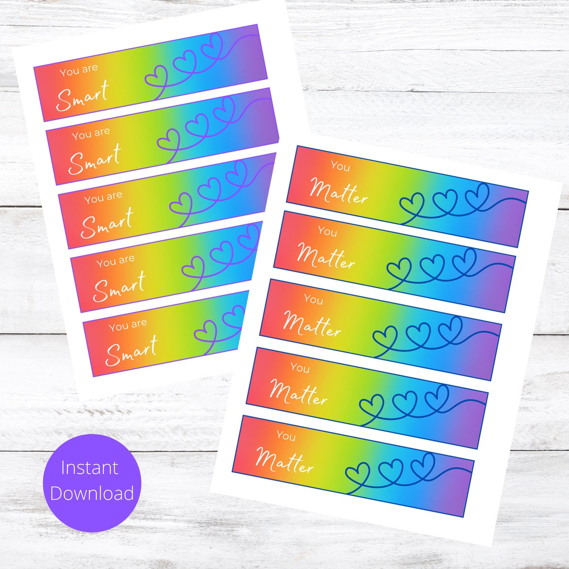 Printable Valentines for Kids Positive Affirmation Bookmark Valentines ...