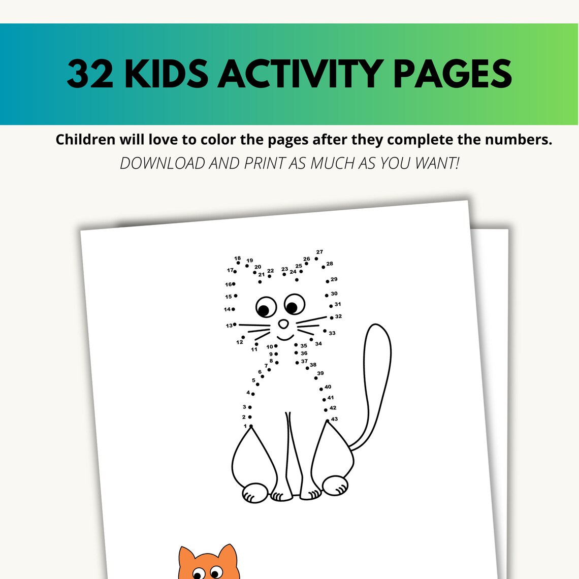 Dot-to-dot Printables for Kids, Connect the Dots Coloring Pages for ...