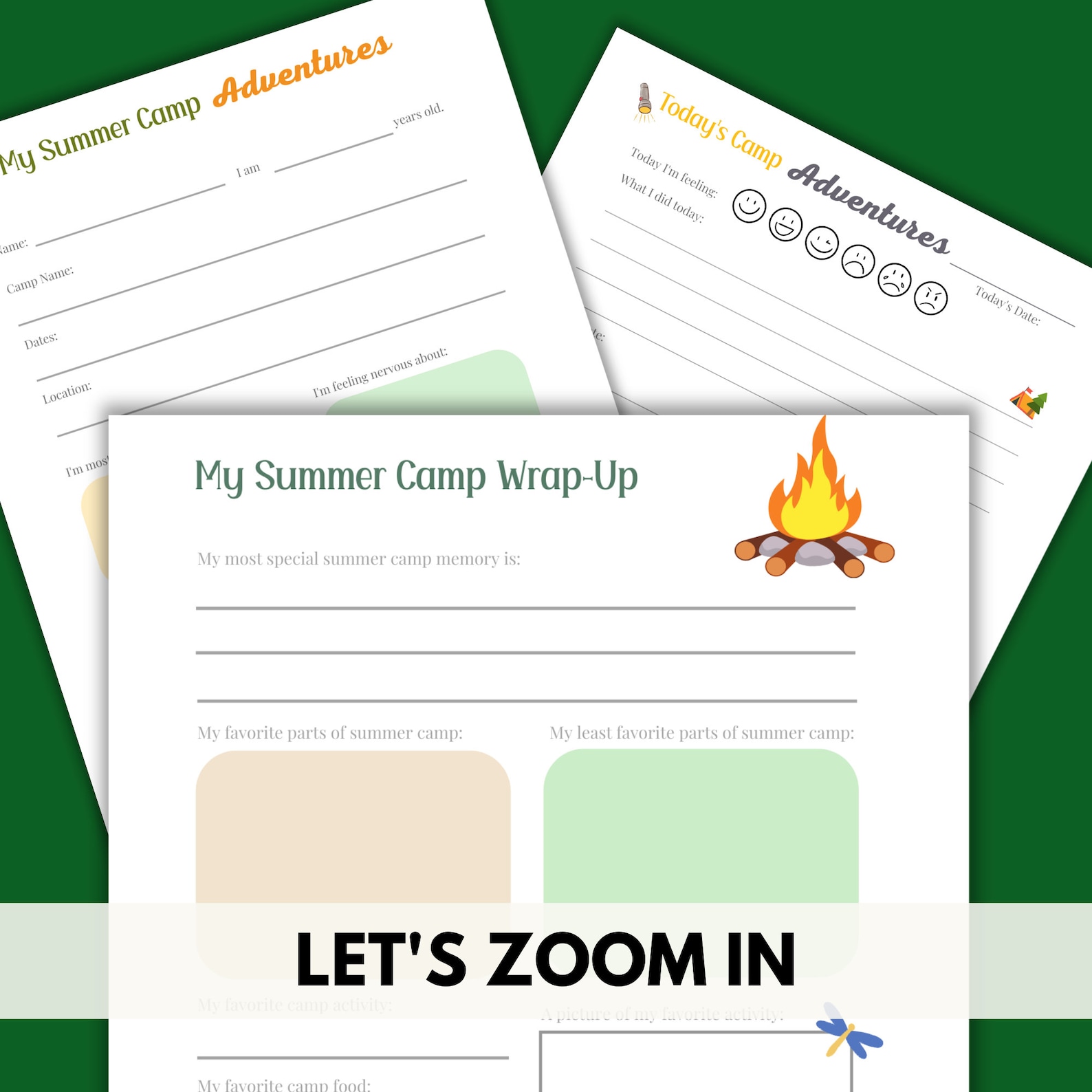 Summer Camp Journal Printable, Camping Book, Camp Diary, Adventure ...