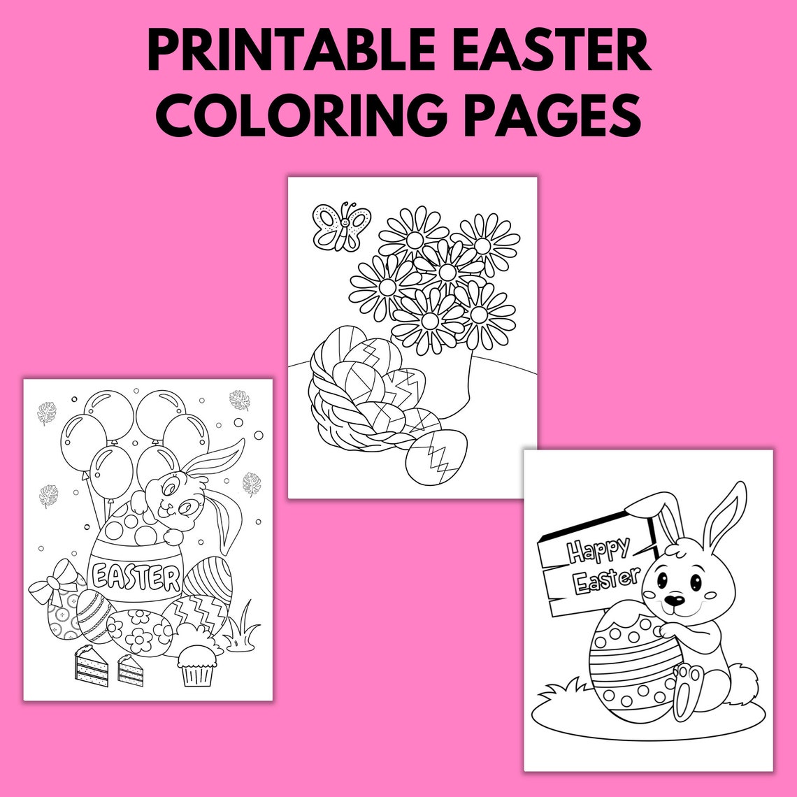 Easter Coloring Pages for Kids, Printable Easter Activity Pages, Easter ...