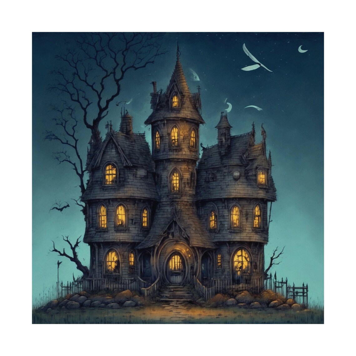 Victorian Haunted House Poster, Haunted Castle Photo, Vintage Haunted ...