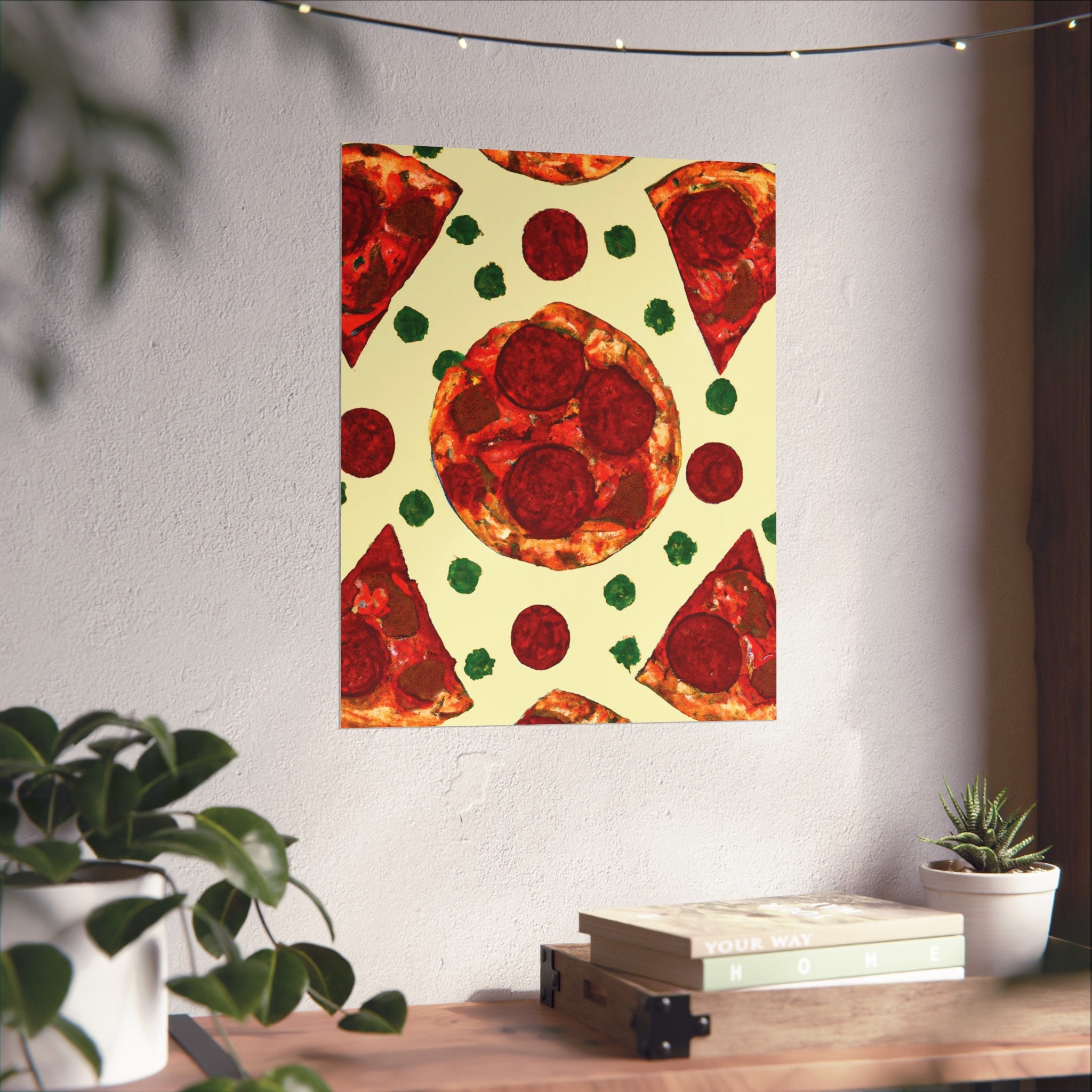 Pepperoni Pizza Poster, Pizza Art Gift, Dad Pizza Present, Pizza Mom ...