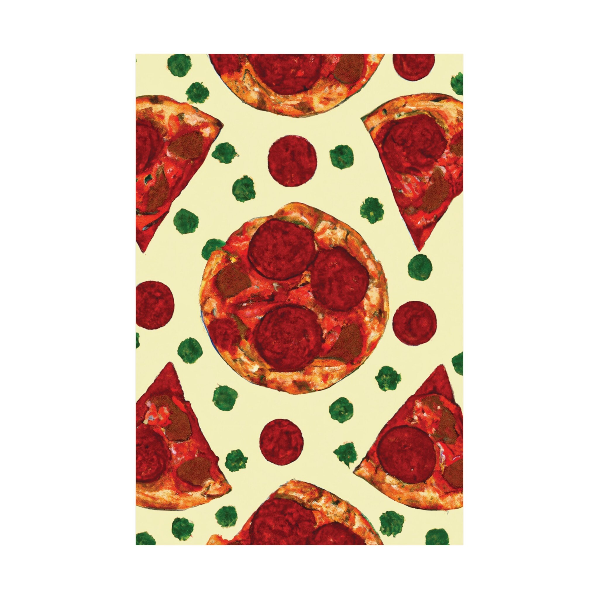 Pepperoni Pizza Poster, Pizza Art Gift, Dad Pizza Present, Pizza Mom ...