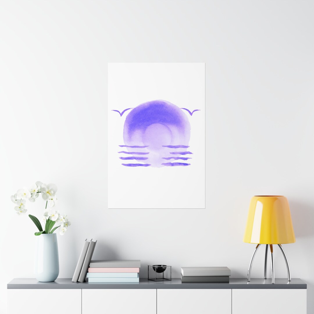 Purple Sun Art, Sun Art Present, Watercolor Sun Art, Watercolor Wave ...