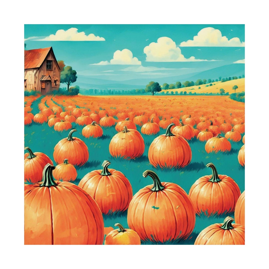 Vintage Pumpkin Patch Farm Poster, Halloween Pumpkin Farm, Fall ...