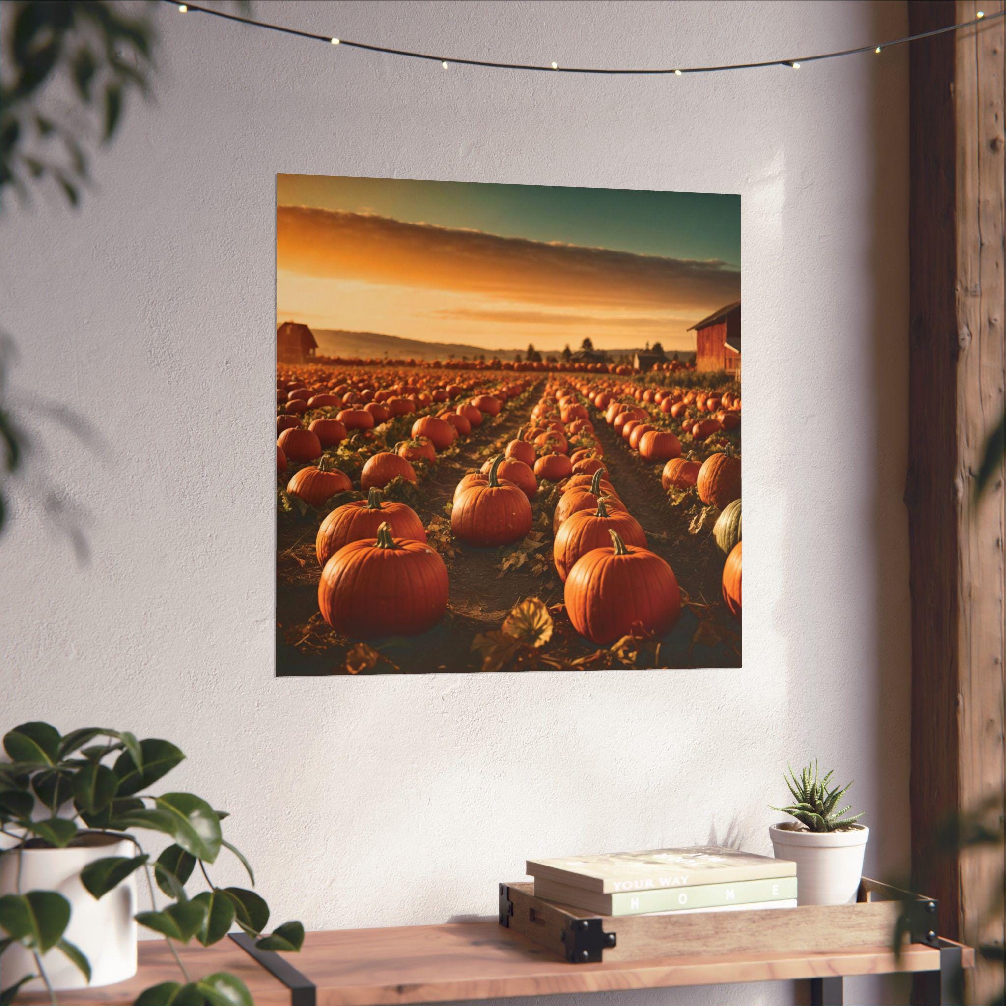 Pumpkin Patch Farm Poster, Pumpkin Farm Photo, Halloween Pumpkin Farm ...