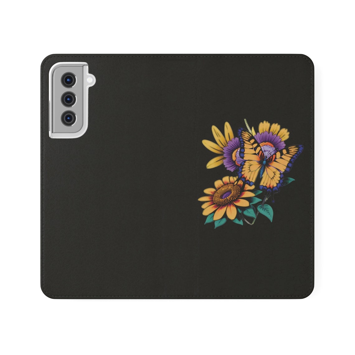 Purple Sunflower Samsung Flip Case, Yellow Butterfly Flip Case ...