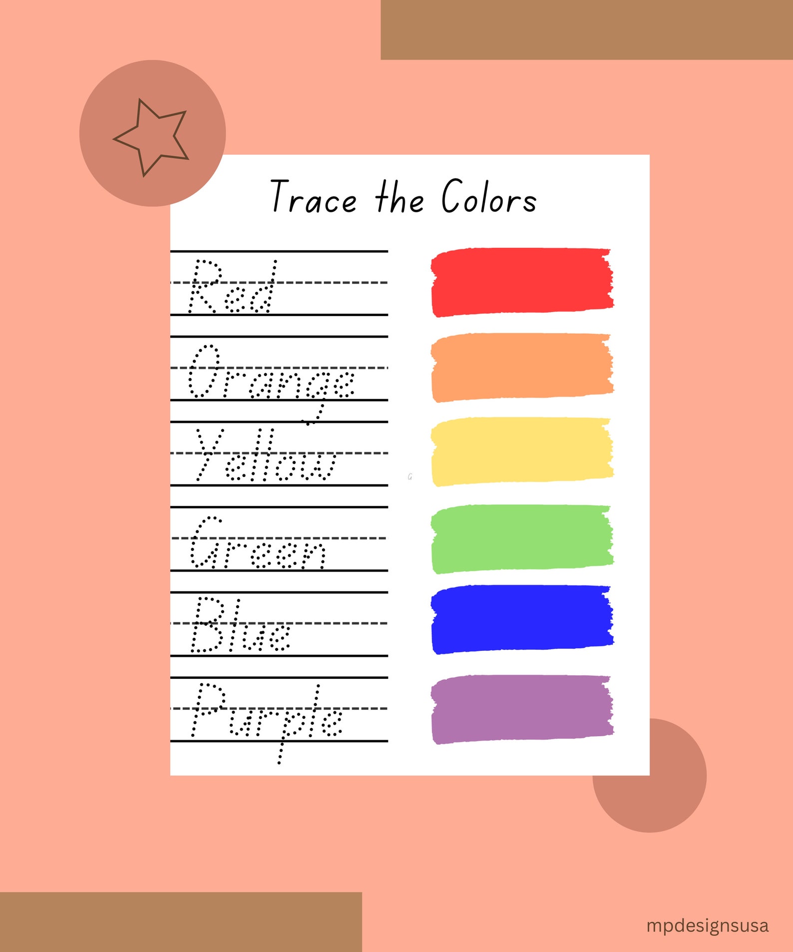 Printable Kids Preschool Daily Mantras Tracing Worksheet - Etsy