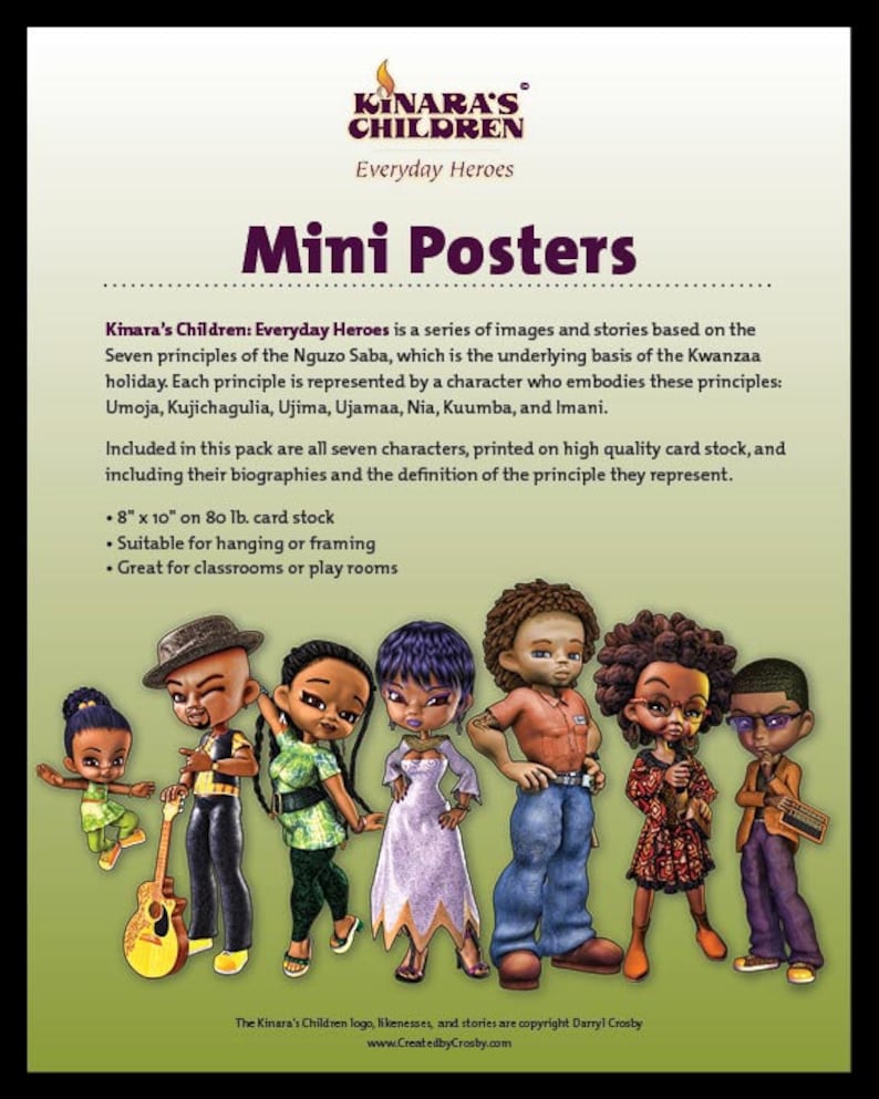 Mini Posters / Kinara’s Children Seven-principles / Card Stock - Etsy