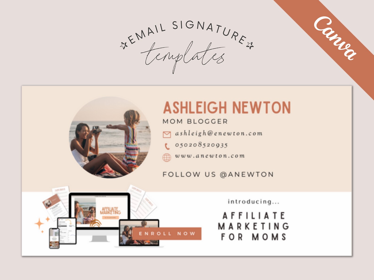 Email Signature Template Canva, Gmail Email Signature Template, Email ...