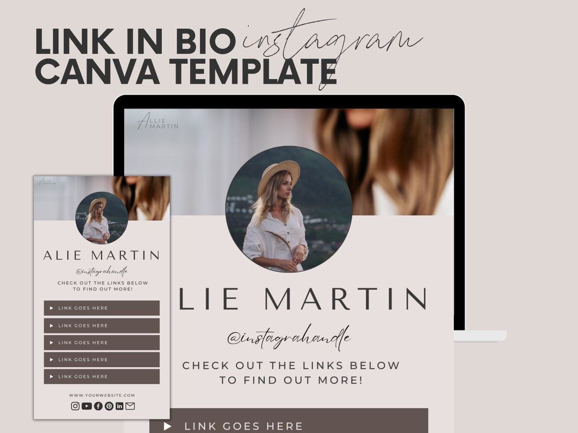 Link in Bio Instagram Template Social Media Marketing Instagram Landing ...