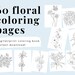 60 Coloring Pages Floral, Botanical, Flowers, Printable, Digital ...