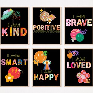 Groovy Positive Affirmation Digital Download (set of 6) | Wall Art ...