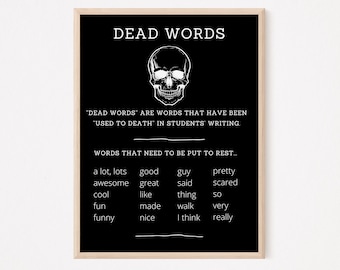 English Classroom DEAD WORDS Poster Skull Decoration Writing - Etsy
