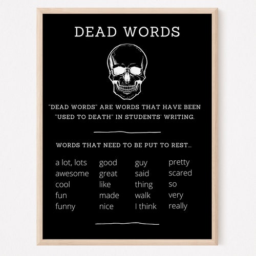 English Classroom DEAD WORDS Poster Skull Decoration - Etsy