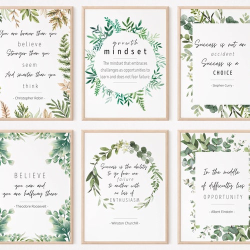 Nature GROWTH MINDSET POSTER Digital Download Set of 6 - Etsy