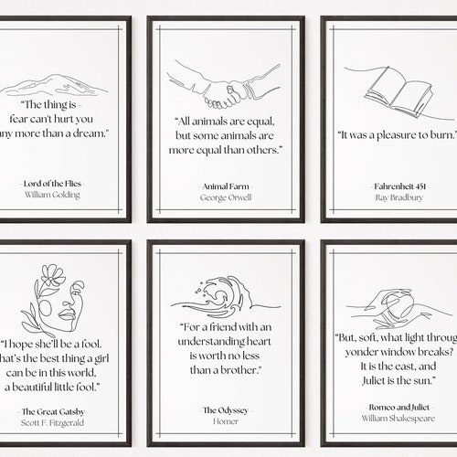 Literary Quote Posters - Etsy
