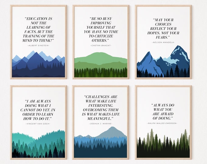 Nature GROWTH MINDSET POSTER Digital Download Set of 6, Elementary ...
