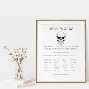 English Classroom 'dead Words' Poster: Skull Decor (digital Download ...