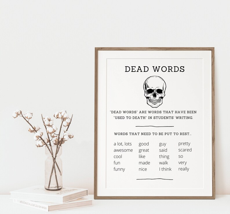 English Classroom DEAD WORDS Poster Skull Decoration - Etsy