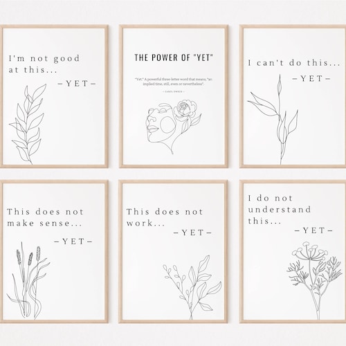 Growth Mindset Classroom Printable Posters Set of 6 Prints - Etsy
