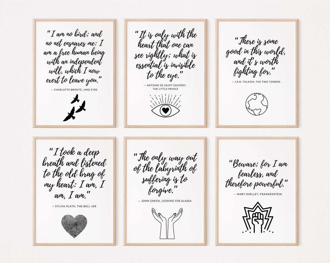 Inspirational Book Quotes Poster Set: Classroom Decor (digital Download ...