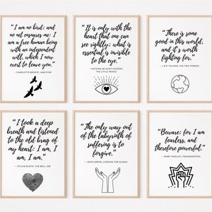 Inspirational Book Quotes Poster Set: Classroom Decor (digital Download ...