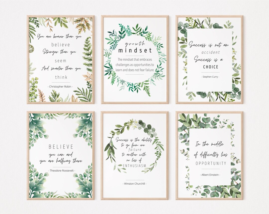 Growth Mindset Poster Set: Eucalyptus Classroom Decor (digital Download ...