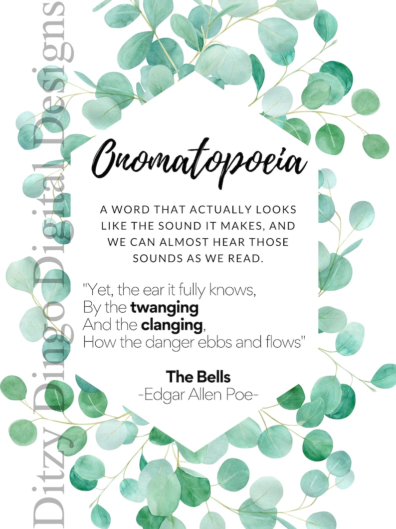 LITERARY DEVICE POSTERS Set of 10 Greenery Floral Digital - Etsy