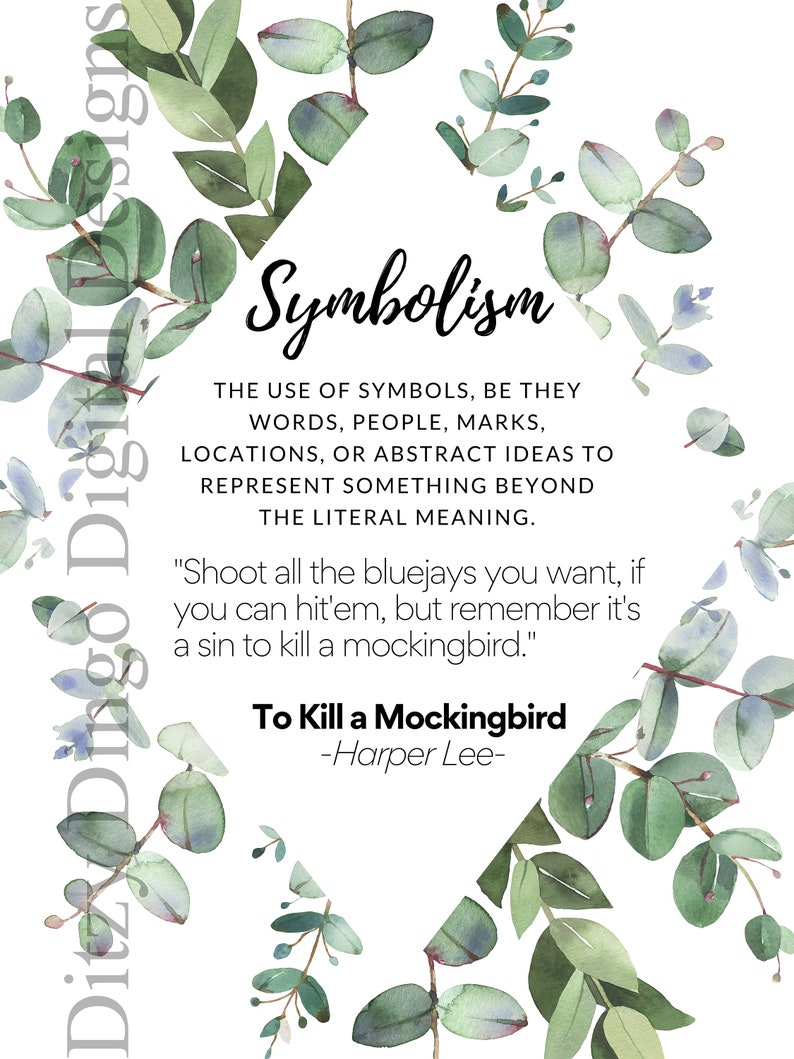 LITERARY DEVICE POSTERS Set of 10 Greenery Floral Digital - Etsy