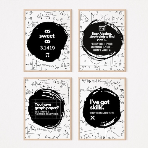 Funny MATH CLASSROOM Poster Digital Download set of 4 | Etsy