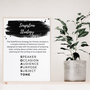 SOAPSTONE Strategy Poster set of 7 Digital Download English Classroom ...