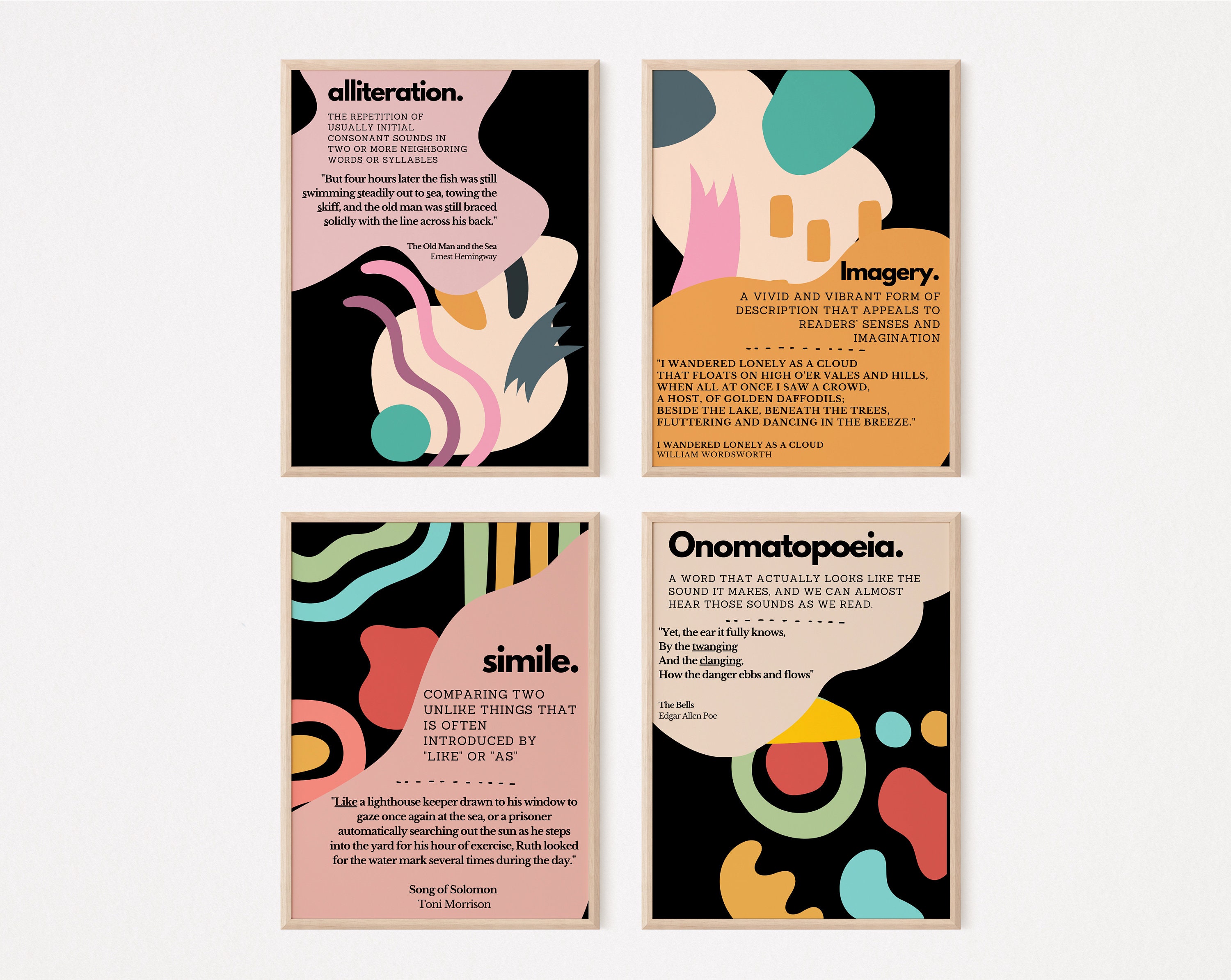 LITERARY DEVICE POSTERS Set of 10 Digital Download Modern - Etsy UK