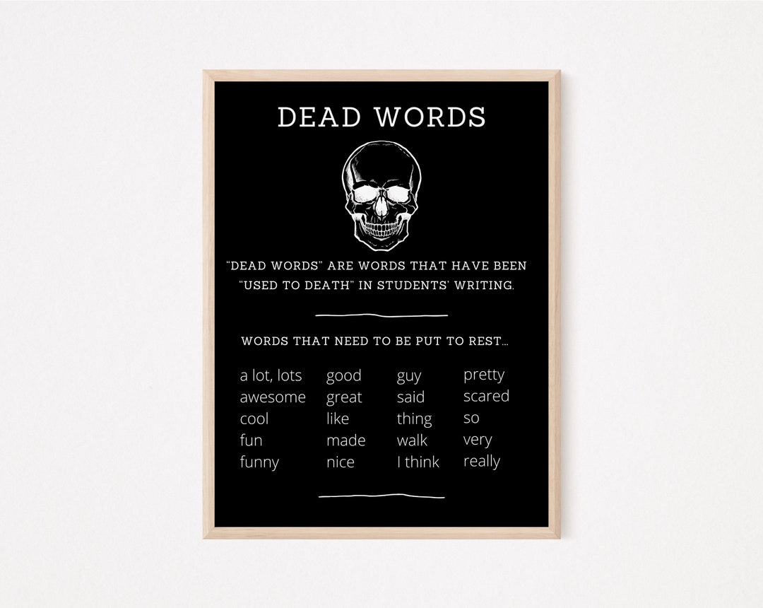 English Classroom DEAD WORDS Poster | Skull Decoration | Writing Poster ...
