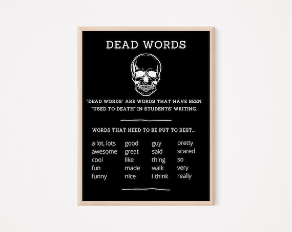 English Classroom DEAD WORDS Poster Skull Decoration - Etsy